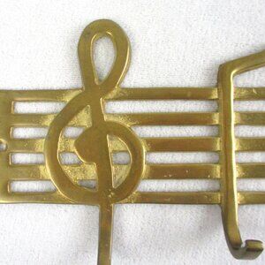 Vintage | Wall Decor | Brass Musical Staff Wall Hooks Vintage 97s Large ...